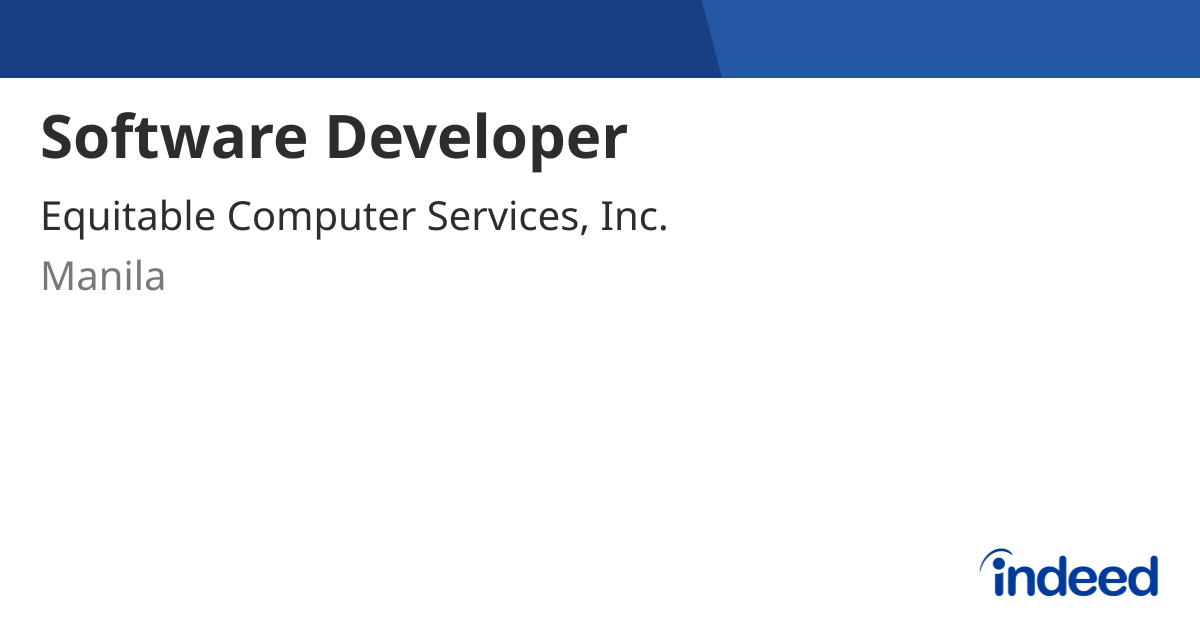 Software Developer - Manila - Indeed.com