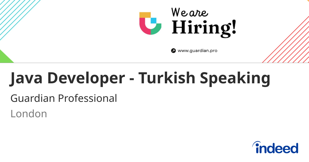 Java Developer - Turkish Speaking - London EC4A - Indeed.com