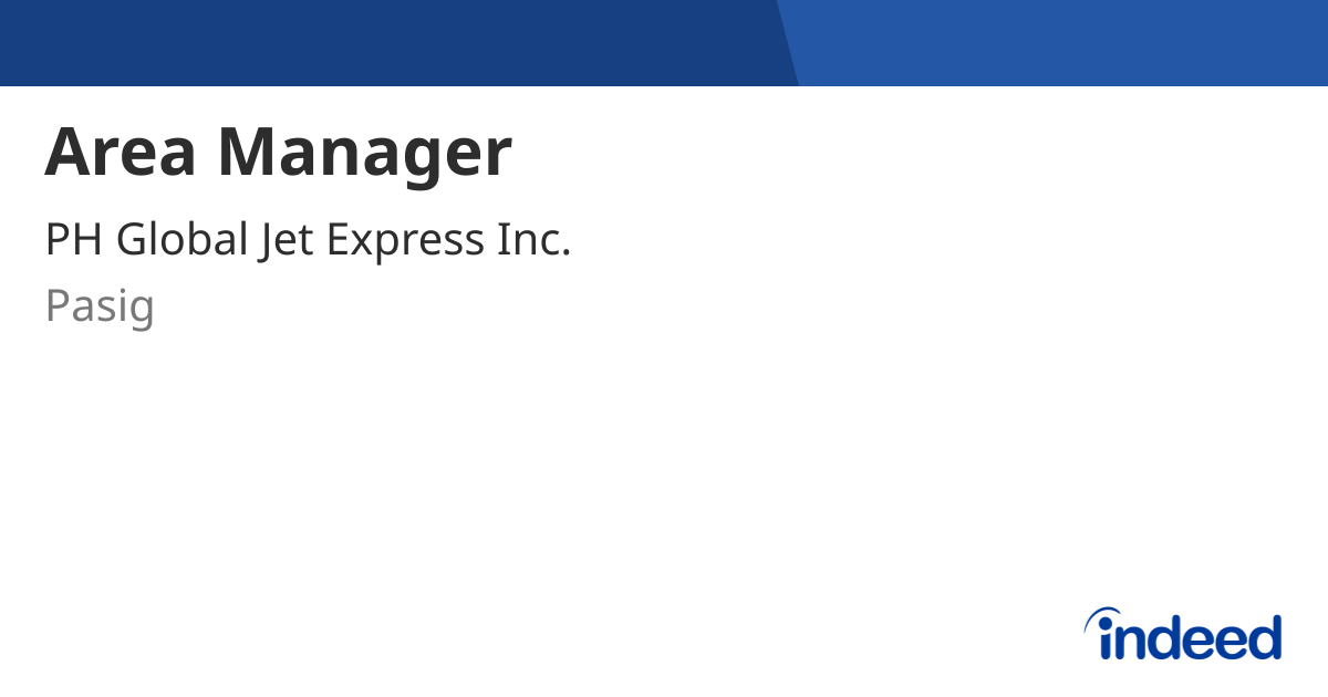 Area Manager - Pasig - Indeed.com