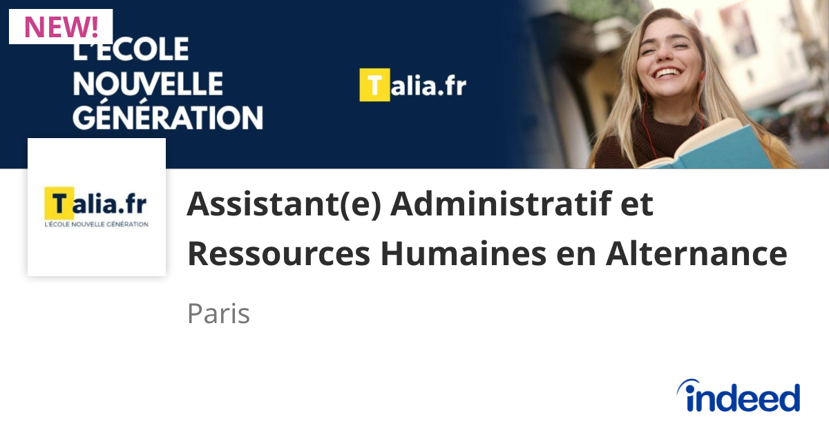 Assistant(e) Administratif et Ressources Humaines en Alternance H/F ...