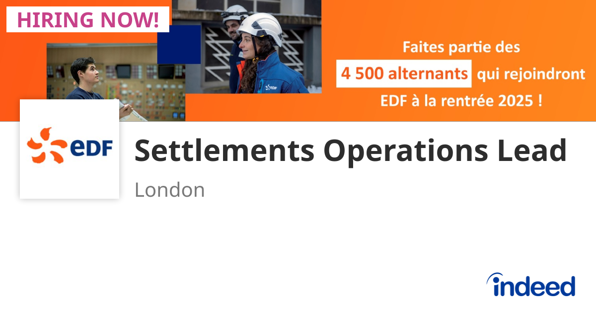 Settlements Operations Lead - London - Indeed.com