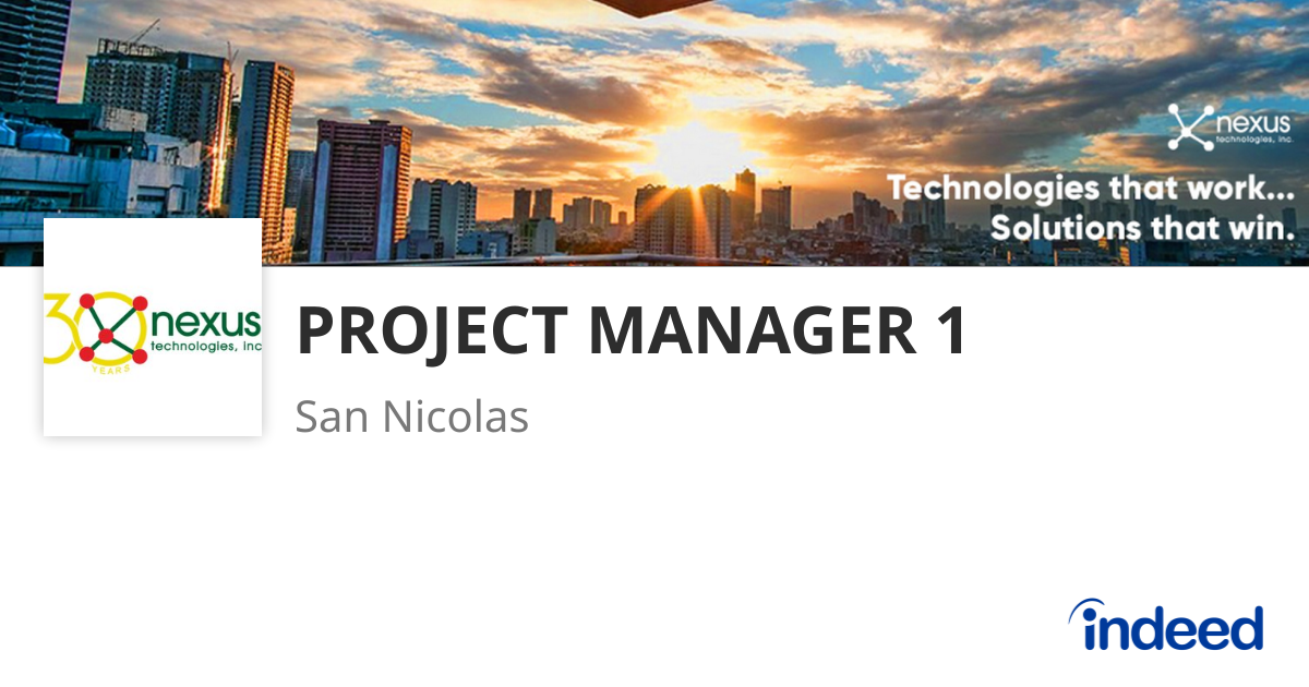 PROJECT MANAGER 1 - San Nicolas 1010 P00 - Indeed.com