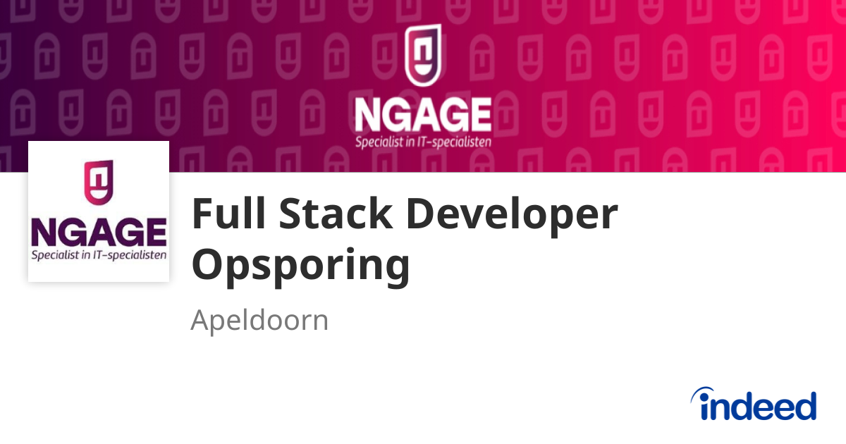 Full Stack Developer Opsporing - 7313 Apeldoorn - Indeed.com