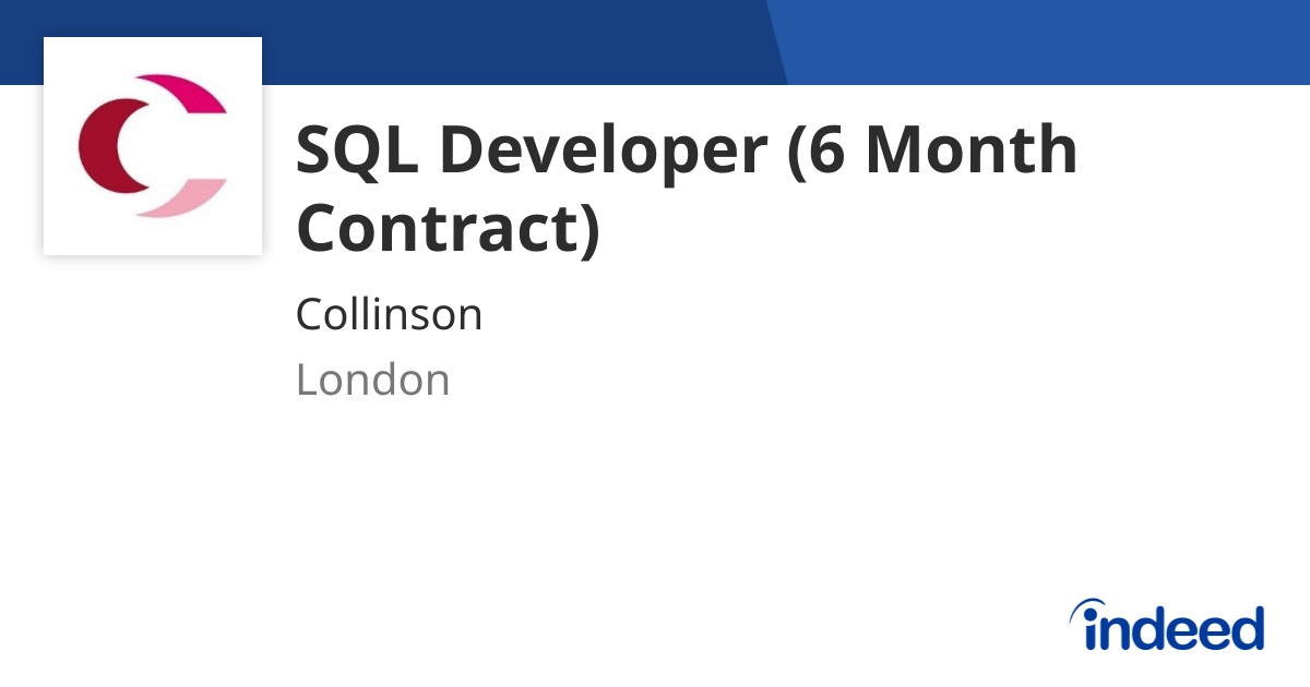 SQL Developer (6 Month Contract) - London SE1 2AQ - Indeed.com
