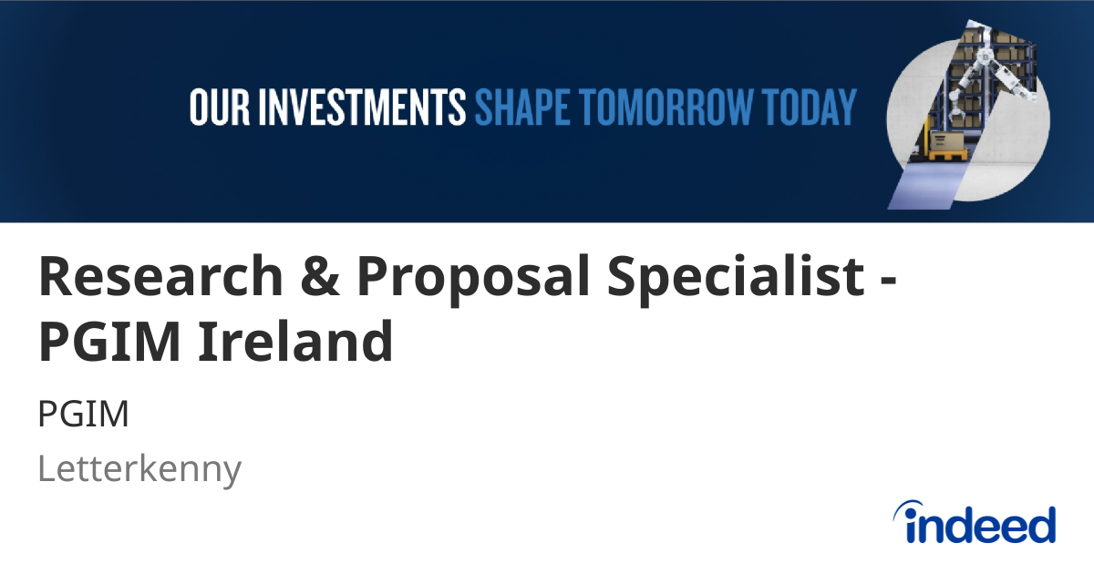 Research & Proposal Specialist - PGIM Ireland - Letterkenny, County ...
