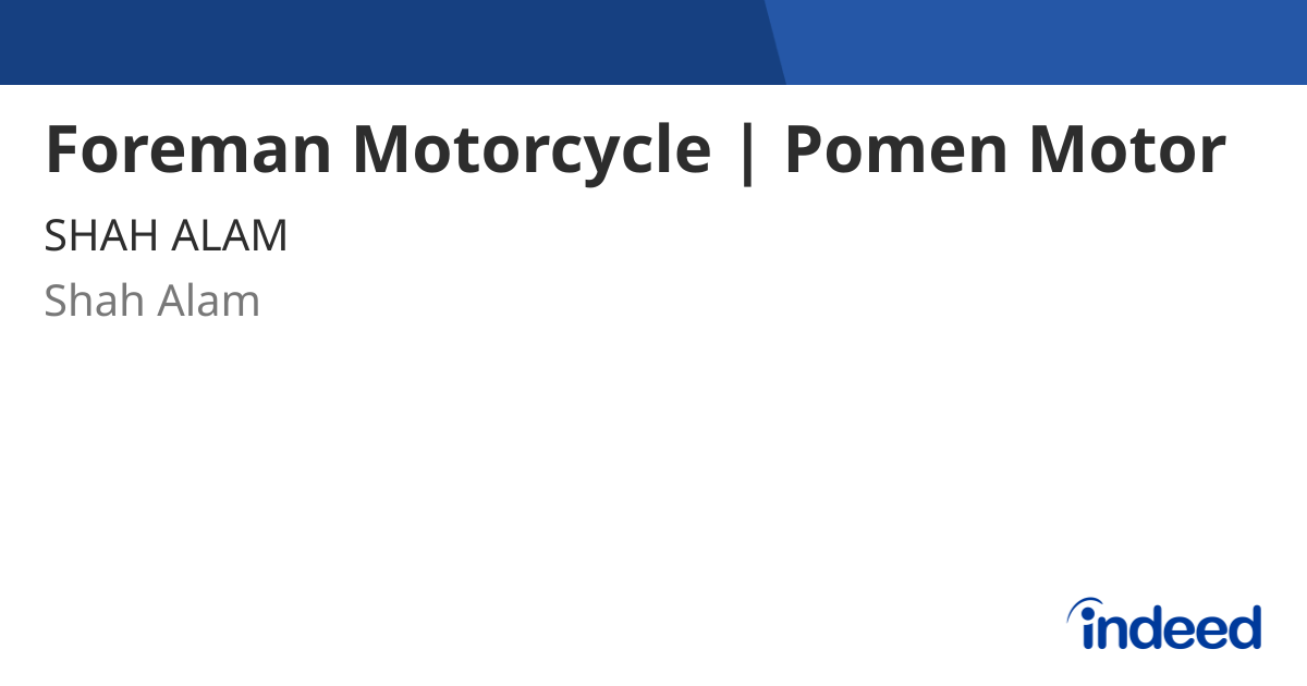 Foreman Motorcycle | Pomen Motor - Shah Alam - Indeed.com