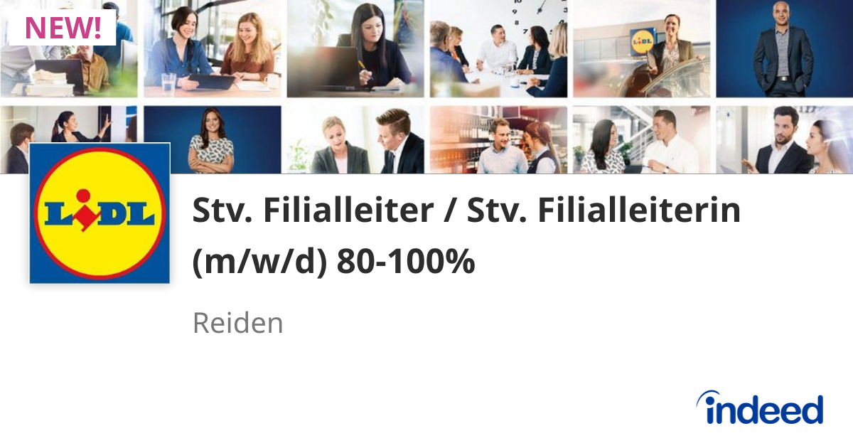 Stv. Filialleiter / Stv. Filialleiterin (m/w/d) 80-100% - Reiden, LU ...
