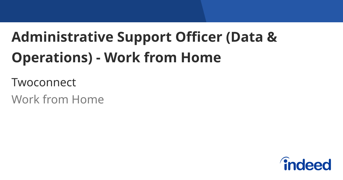 Administrative Support Officer (Data & Operations) - Work from Home ...