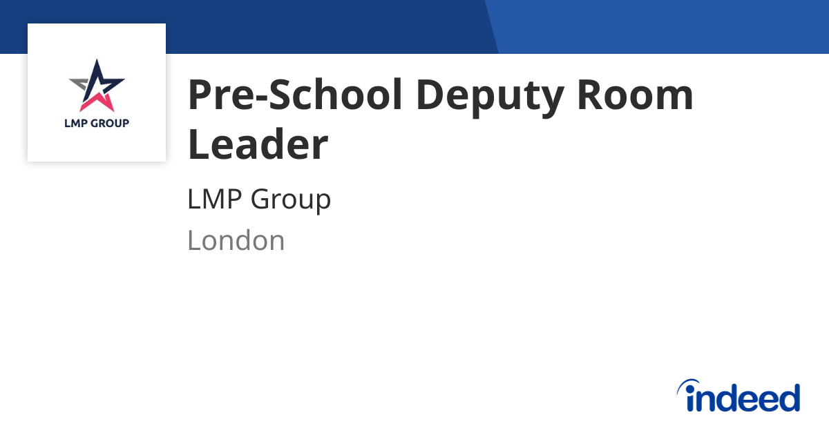 Pre-School Deputy Room Leader - London N3 1BD - Indeed.com