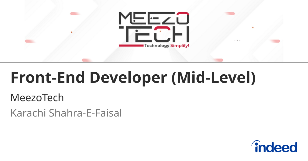 Front-End Developer (Mid-Level) - Karachi Shahra-E-Faisal - Indeed.com