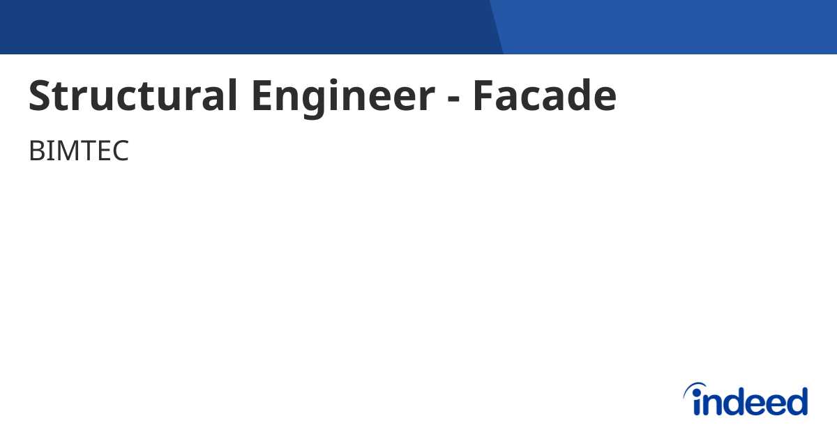 Structural Engineer - Facade - Philippines - Indeed.com