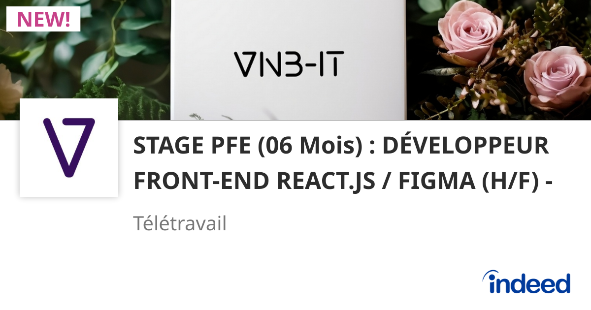 STAGE PFE (06 Mois) : DÉVELOPPEUR FRONT-END REACT.JS / FIGMA (H/F ...