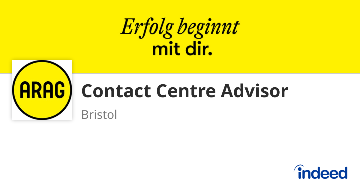 Contact Centre Advisor - Bristol - Indeed.com