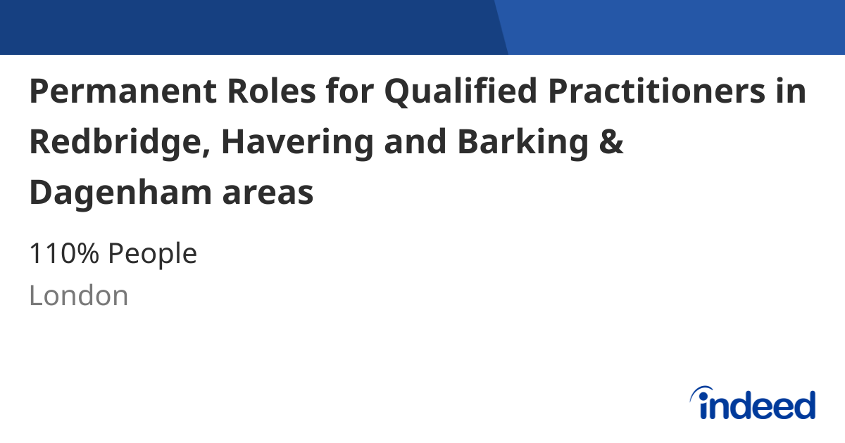 Permanent Roles for Qualified Practitioners in Redbridge, Havering and ...