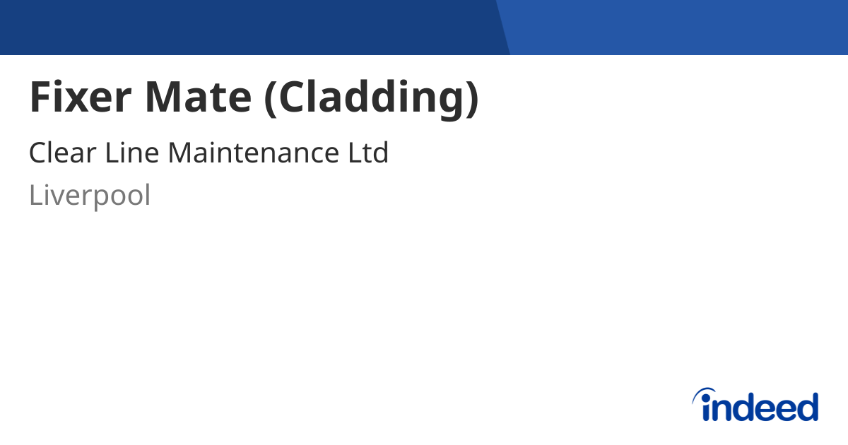 Fixer Mate (Cladding) - Liverpool L3 - Indeed.com