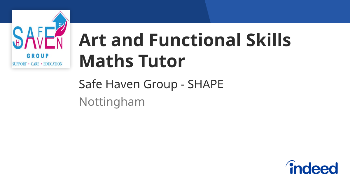 Art and Functional Skills Maths Tutor - Nottingham NG7 - Indeed.com