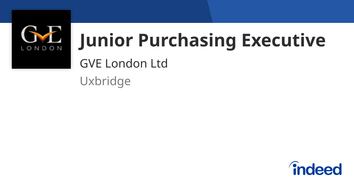 Junior Purchasing Executive - Uxbridge UB8 2DB - Indeed.com