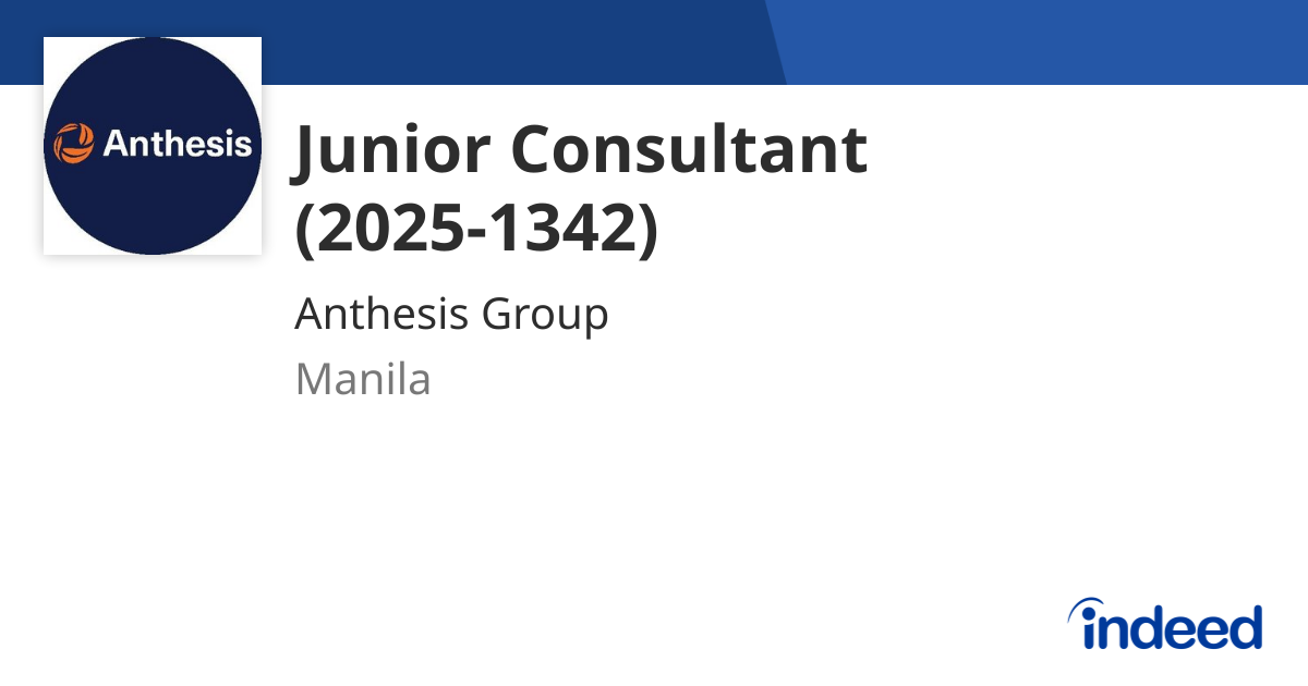 Junior Consultant (2025-1342) - Manila - Indeed.com