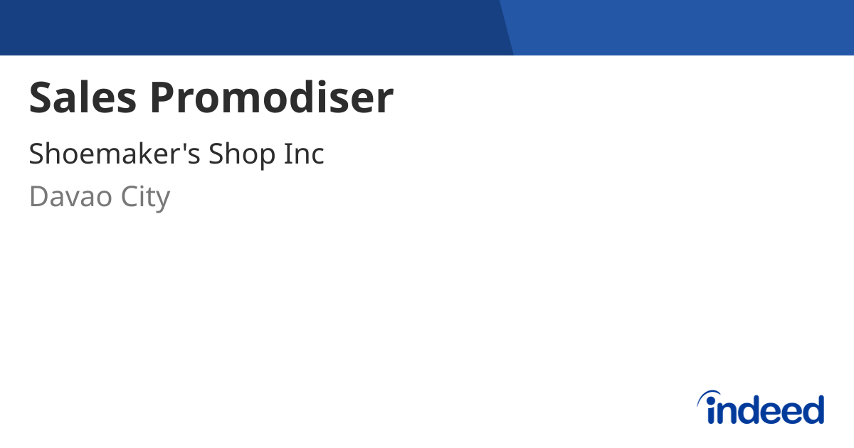 Sales Promodiser - Davao City - Indeed.com