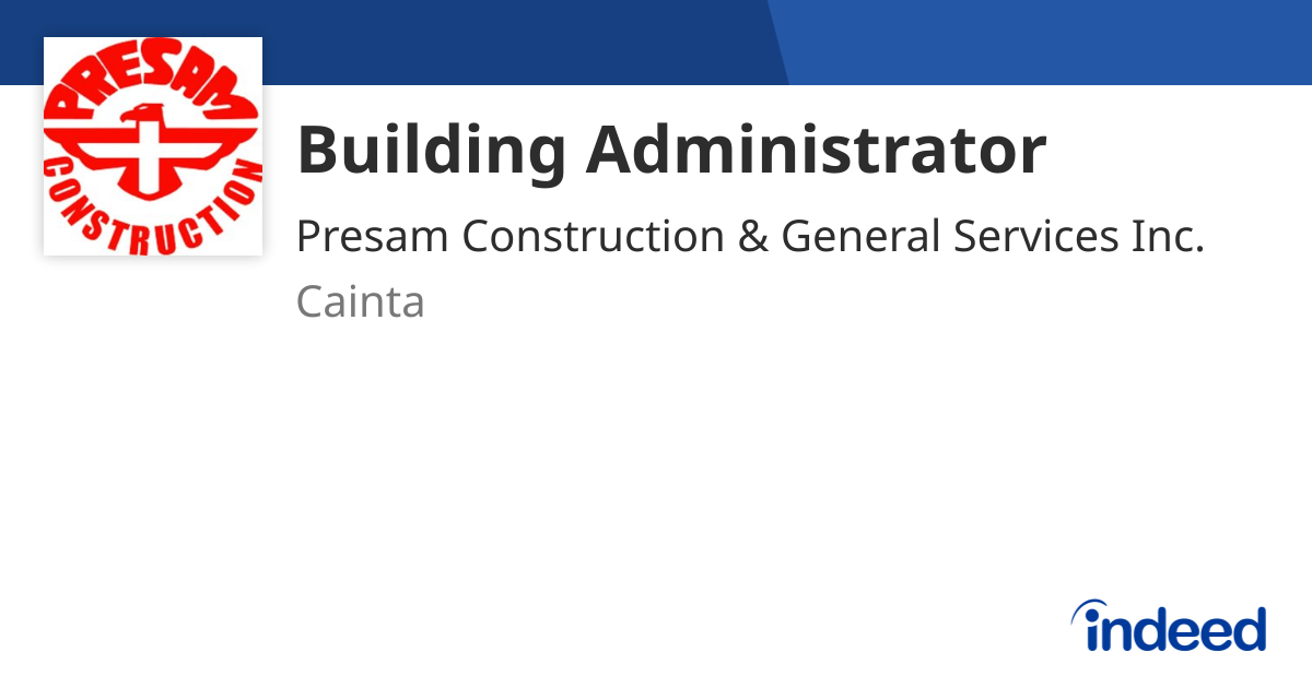 Building Administrator - Cainta 1900 04A - Indeed.com