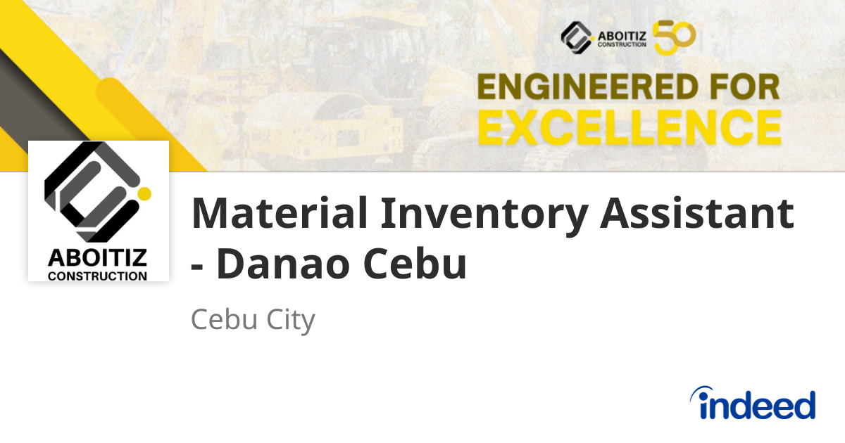Material Inventory Assistant - Danao Cebu - Cebu City - Indeed.com