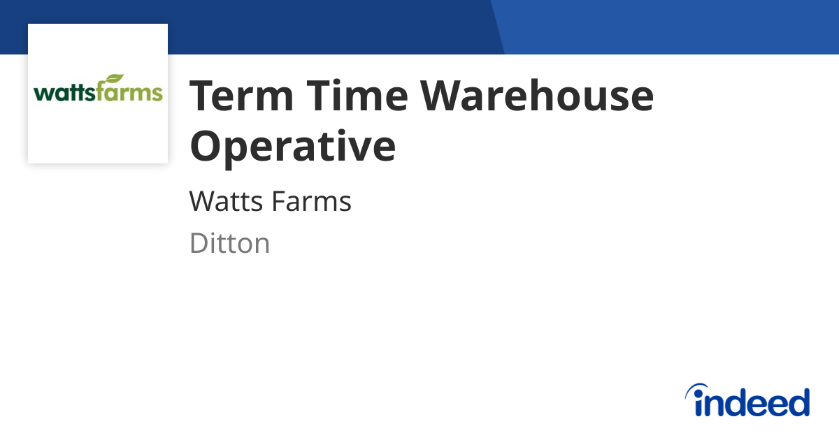 Term Time Warehouse Operative - Ditton ME20 7NA - Indeed.com