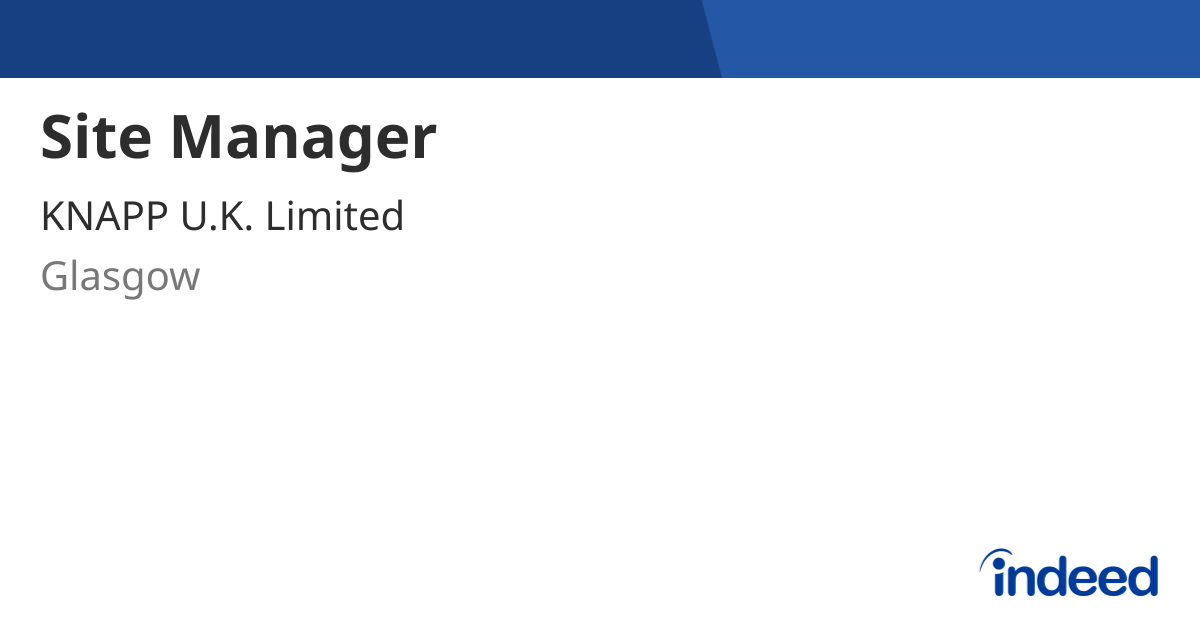 Site Manager - Birmingham - Indeed.com
