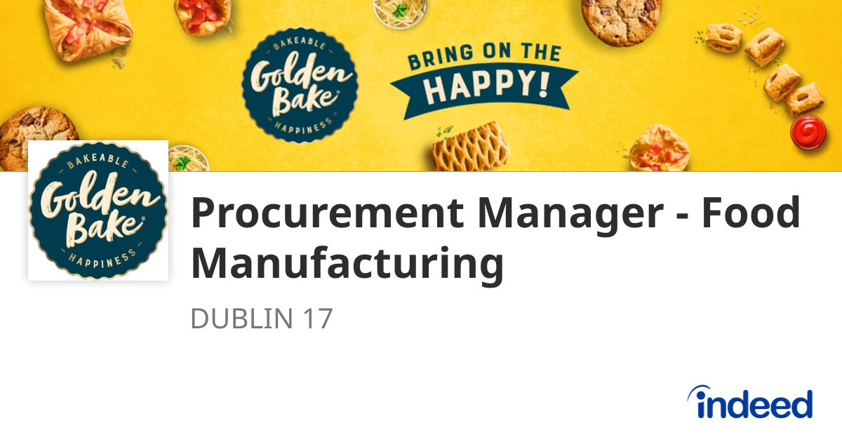 Procurement Manager - Food Manufacturing - DUBLIN 17, County Dublin ...