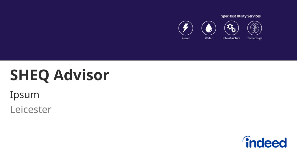 SHEQ Advisor - Leicester - Indeed.com