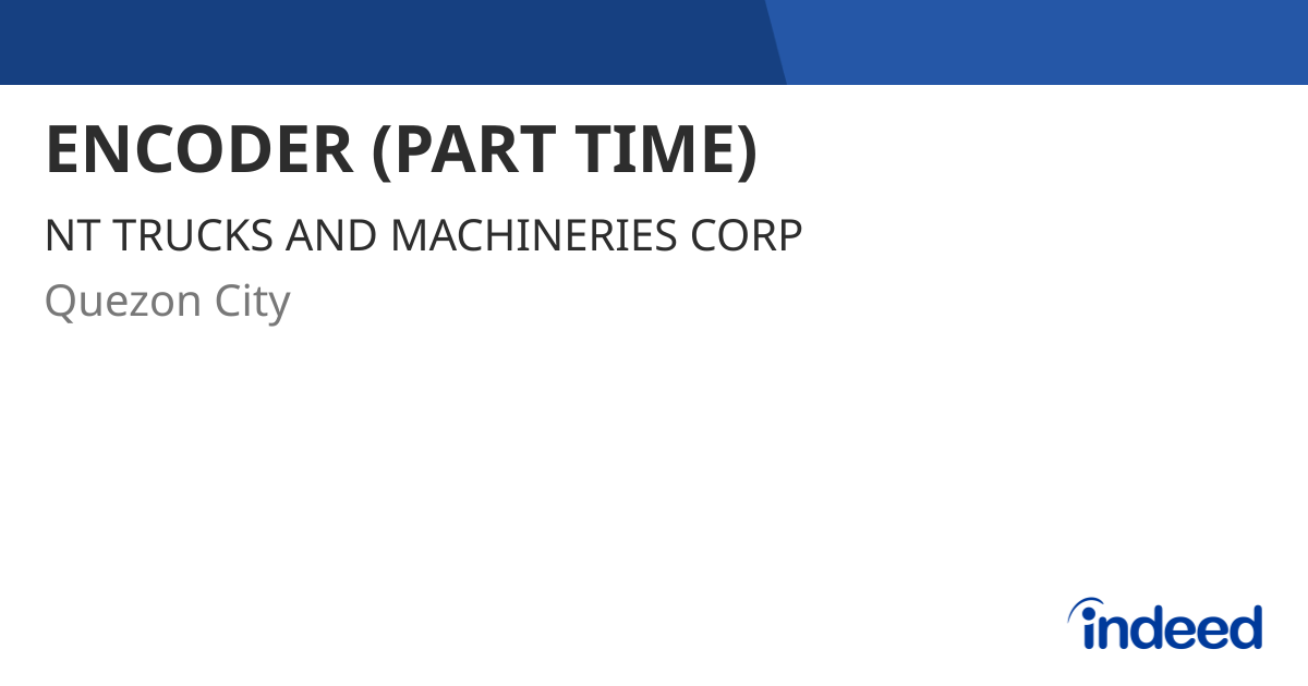 ENCODER (PART TIME) - Quezon City - Indeed.com