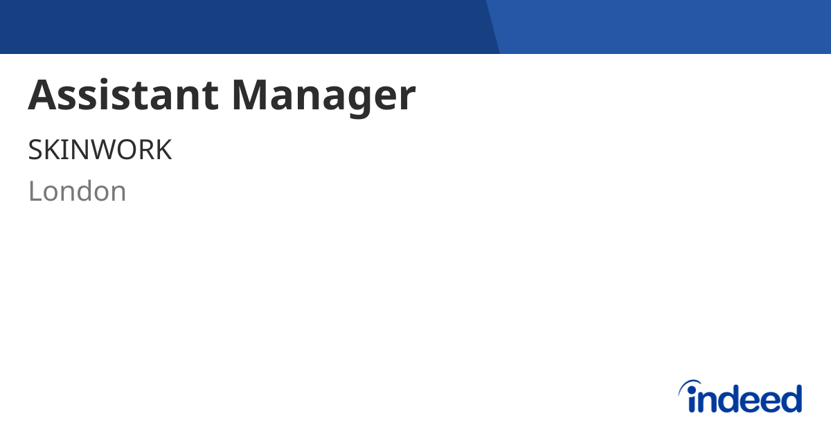 Head Therapist / Assistant Manager - London W1F 0AH - Indeed.com