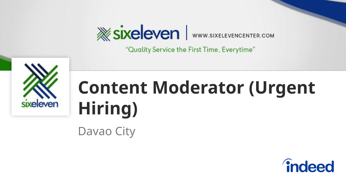Content Moderator (Urgent Hiring) - Davao City - Indeed.com