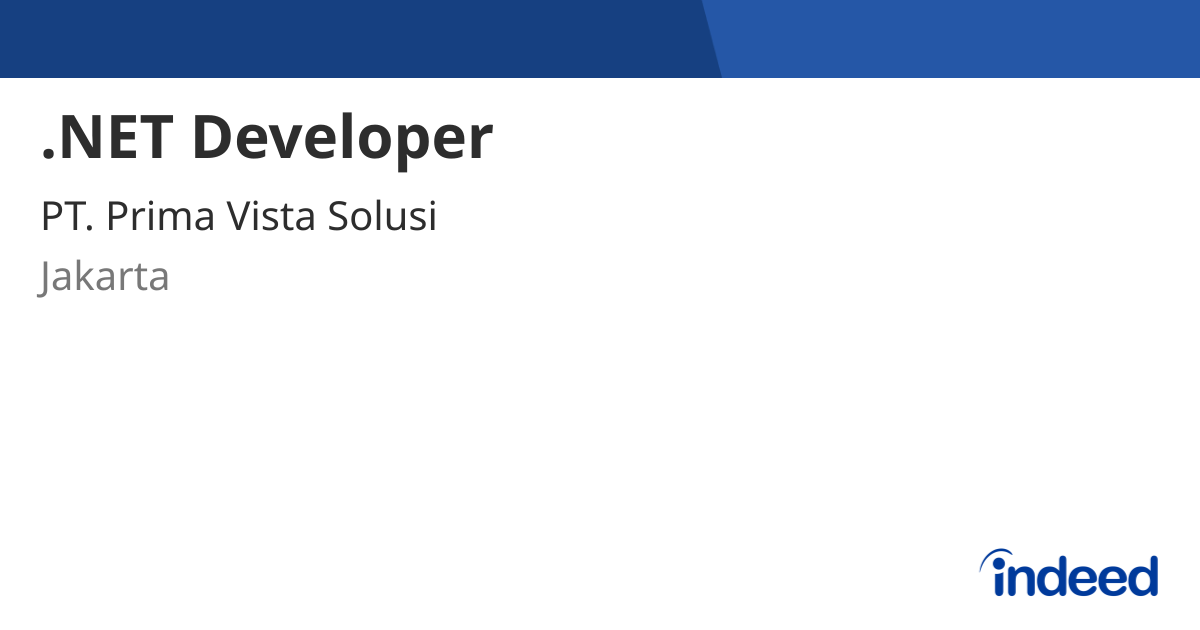 .NET Developer - Jakarta - Indeed.com