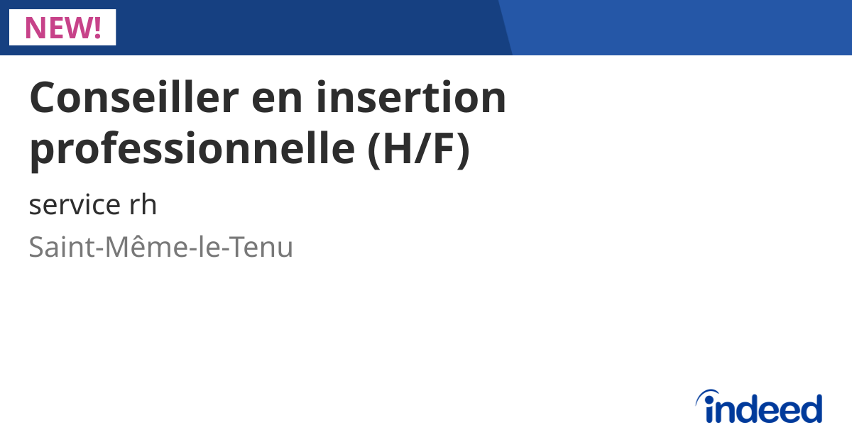 Conseiller en insertion professionnelle (H/F) - 44270 Saint-Même-le ...