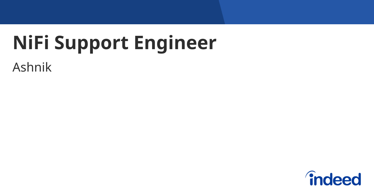 NiFi Support Engineer - Mumbai, Maharashtra - Indeed.com