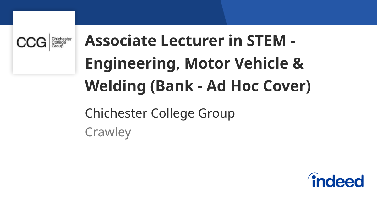 Associate Lecturer in STEM - Engineering, Motor Vehicle & Welding (Bank ...