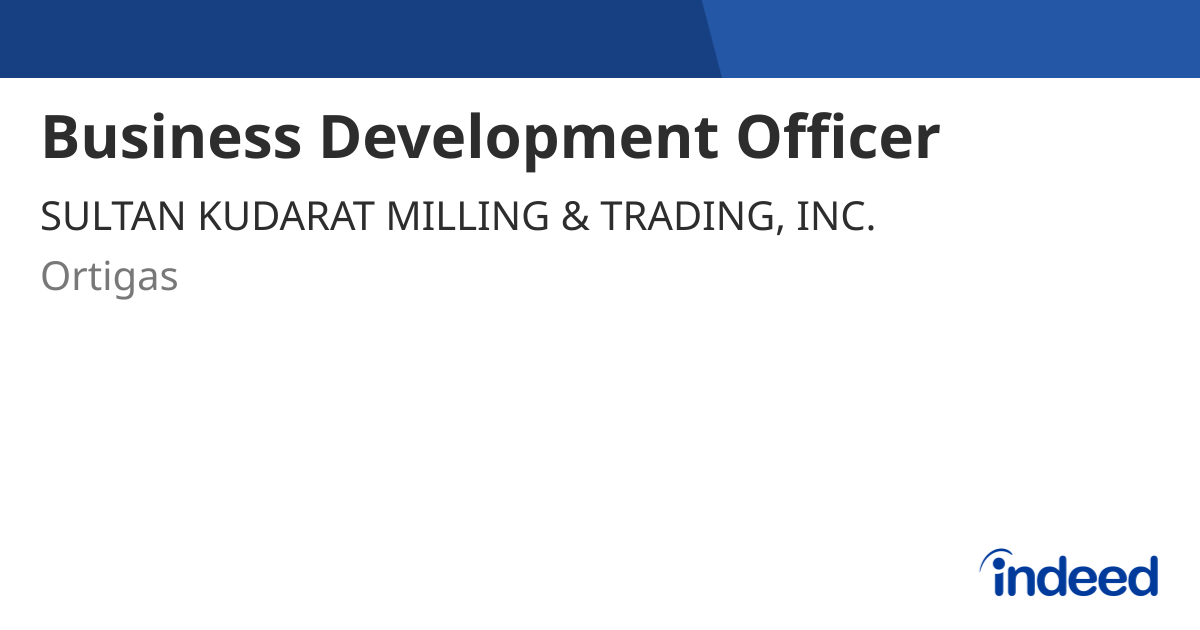 Business Development Officer - Ortigas - Indeed.com