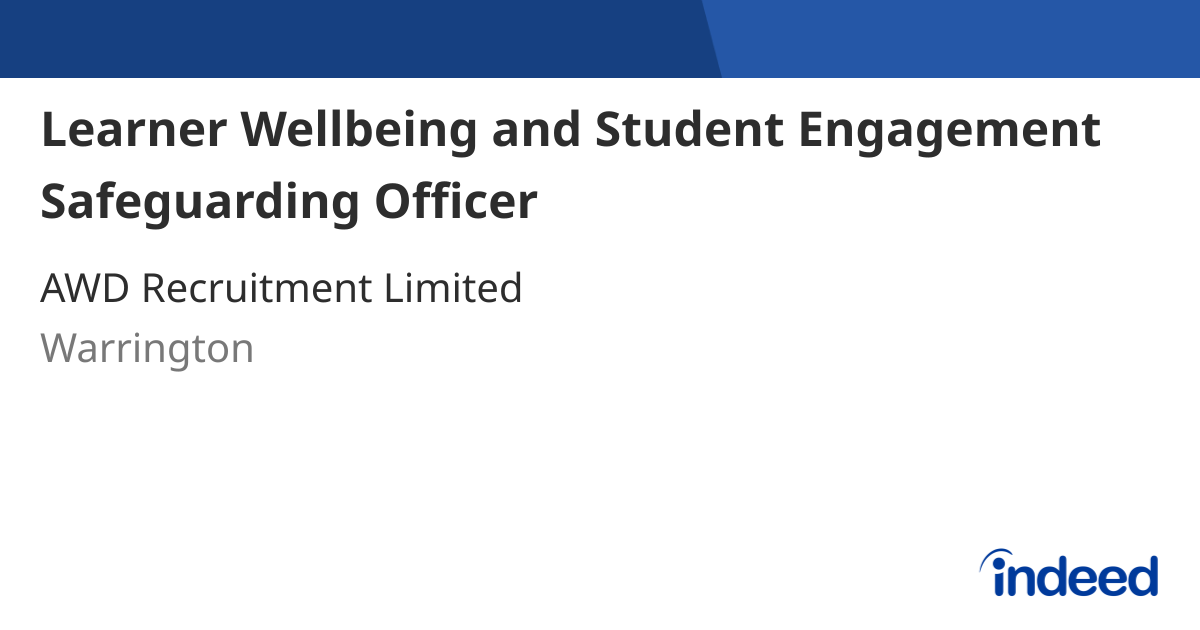 Learner Wellbeing and Student Engagement Safeguarding Officer ...