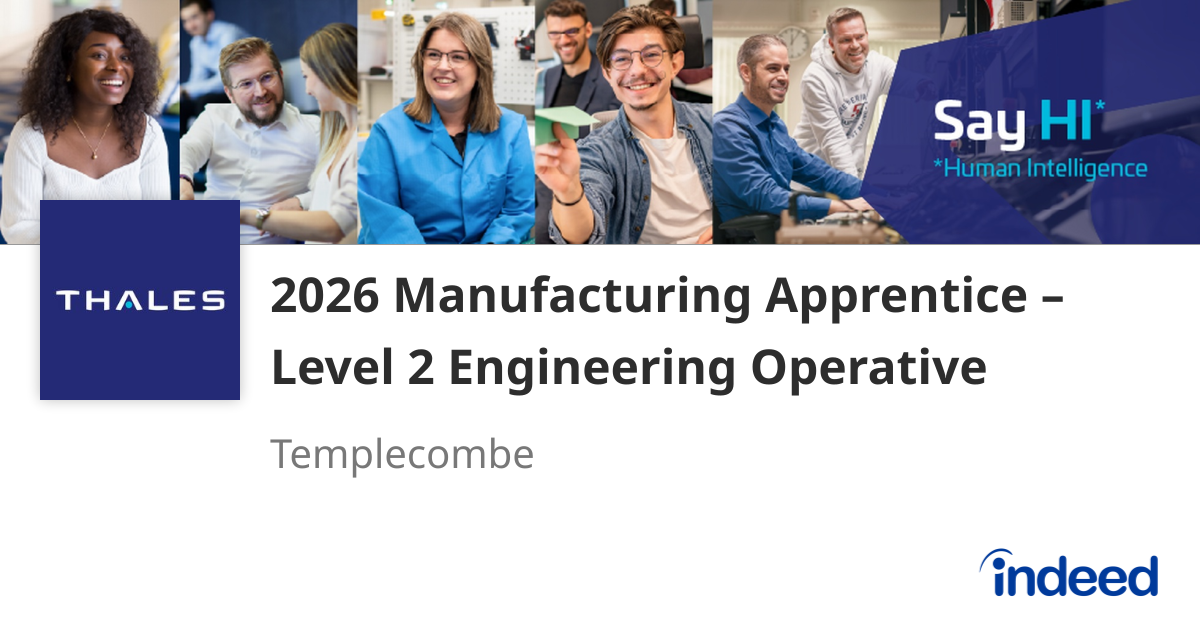 2026 Manufacturing Apprentice – Level 2 Engineering Operative ...