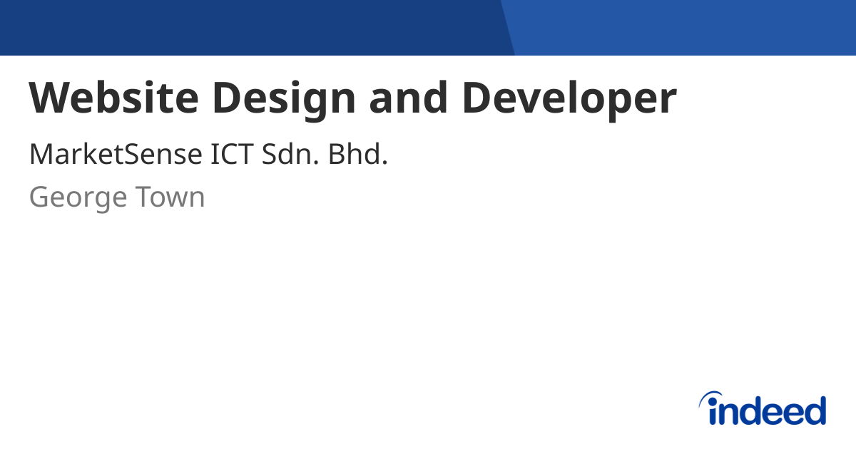 Website Design and Developer - George Town - Indeed.com