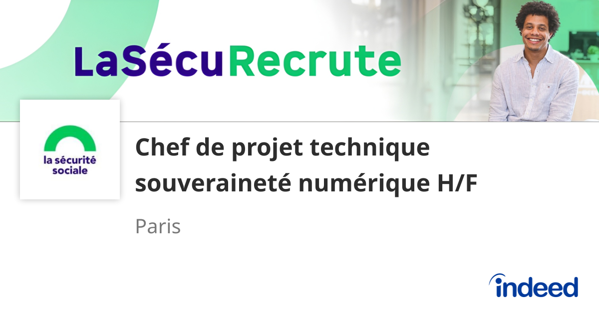 Chef de projet technique souveraineté numérique H/F - Paris (75) - Indeed.com
