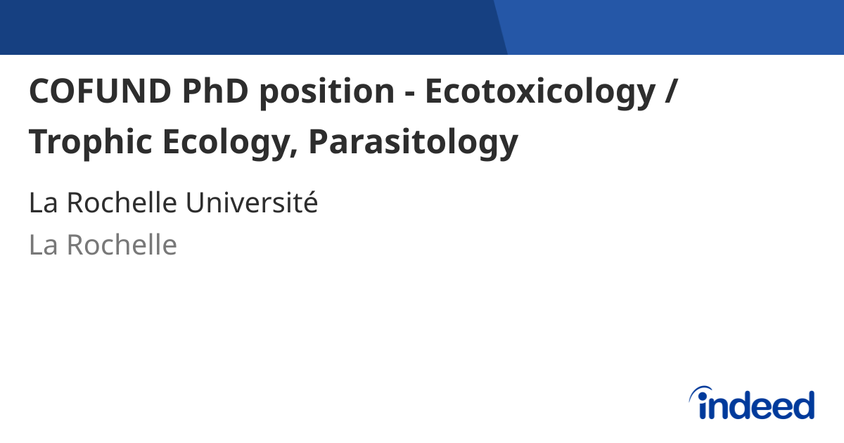 COFUND PhD position - Ecotoxicology / Trophic Ecology, Parasitology ...