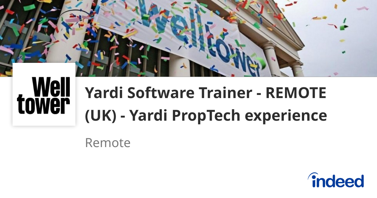 Yardi Software Trainer - REMOTE (UK) - Remote - Indeed.com