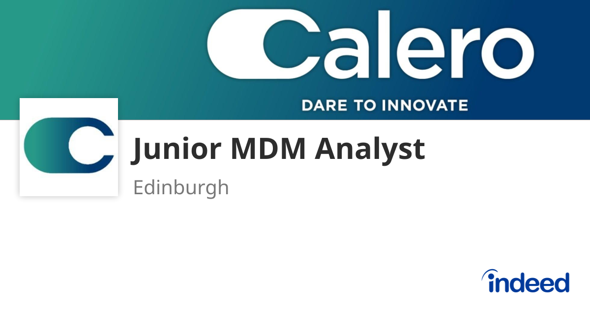 Junior MDM Analyst - Edinburgh EH3 8JB - Indeed.com