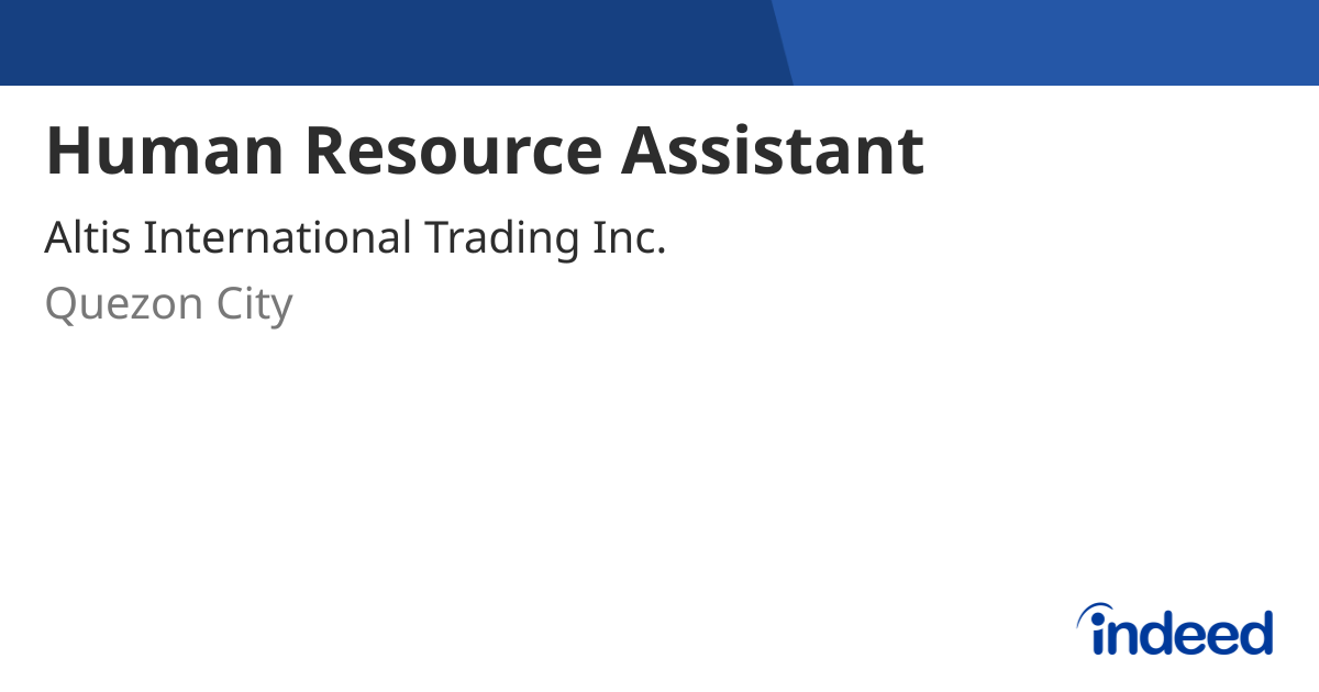 Human Resource Assistant - Quezon City - Indeed.com