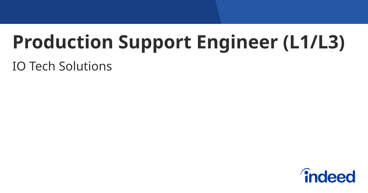 Production Support Engineer (L1/L3) - Hong Kong - Indeed.com