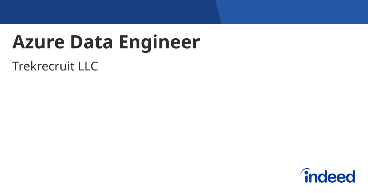 Azure Data Engineer - Hyderabad Jubilee Ho, Hyderabad, Telangana ...