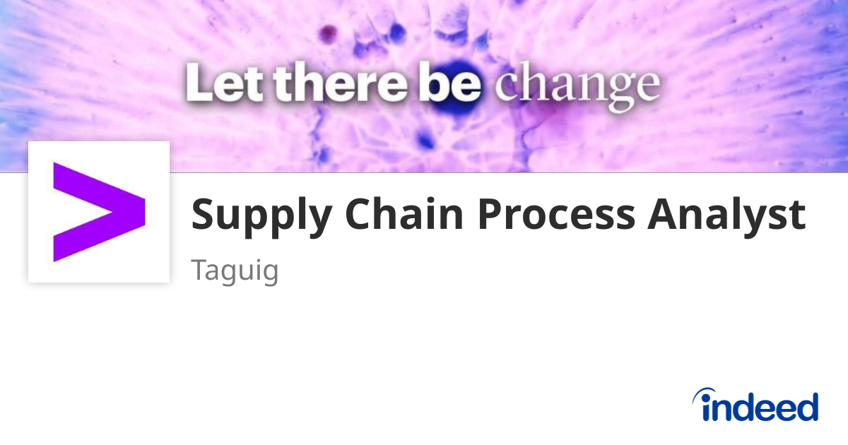 Supply Chain Process Analyst - Taguig - Indeed.com