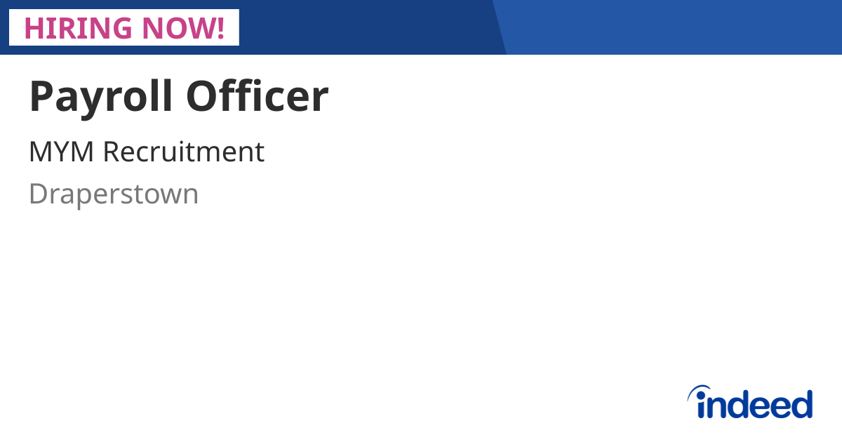 Payroll Officer - Draperstown - Indeed.com