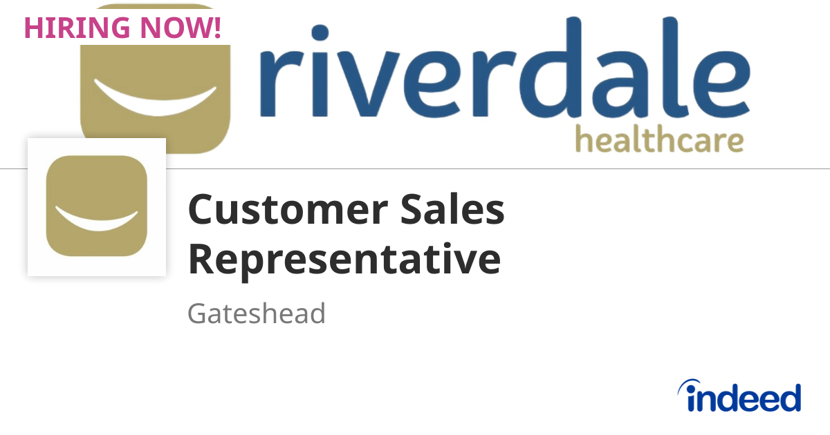 Customer Sales Representative - Gateshead NE11 0TU - Indeed.com